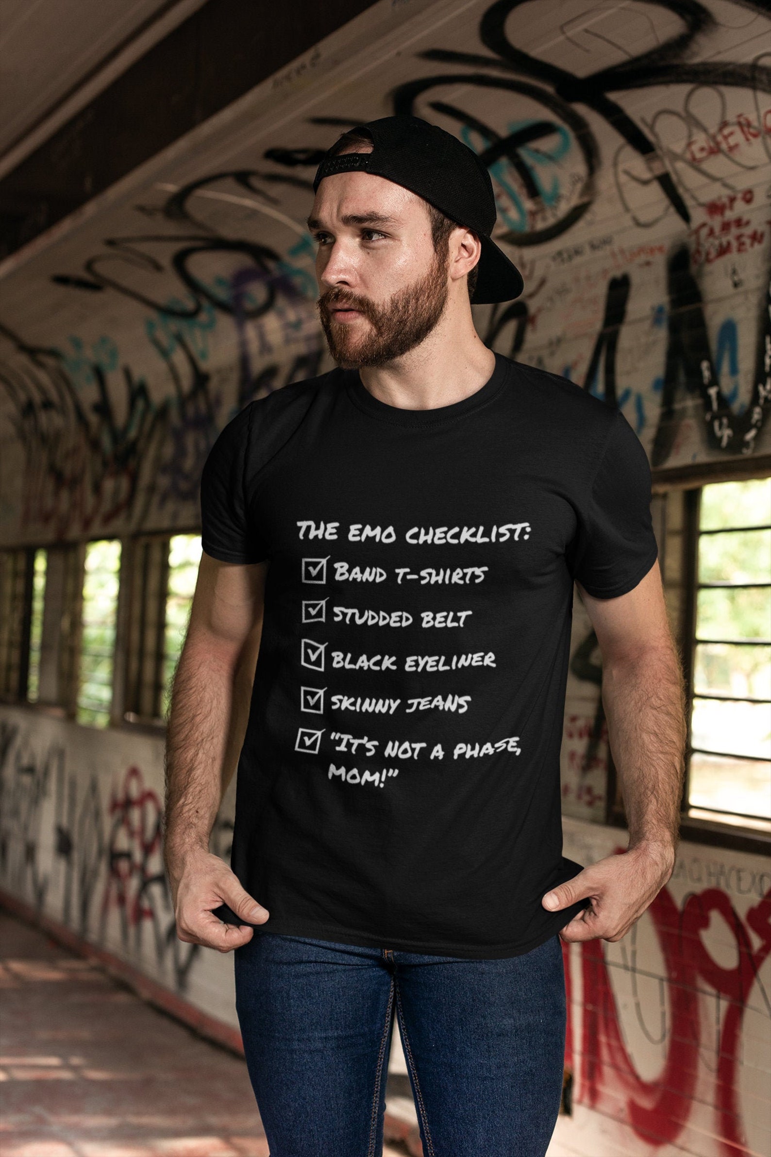 Emo Checklist T-shirt - Etsy
