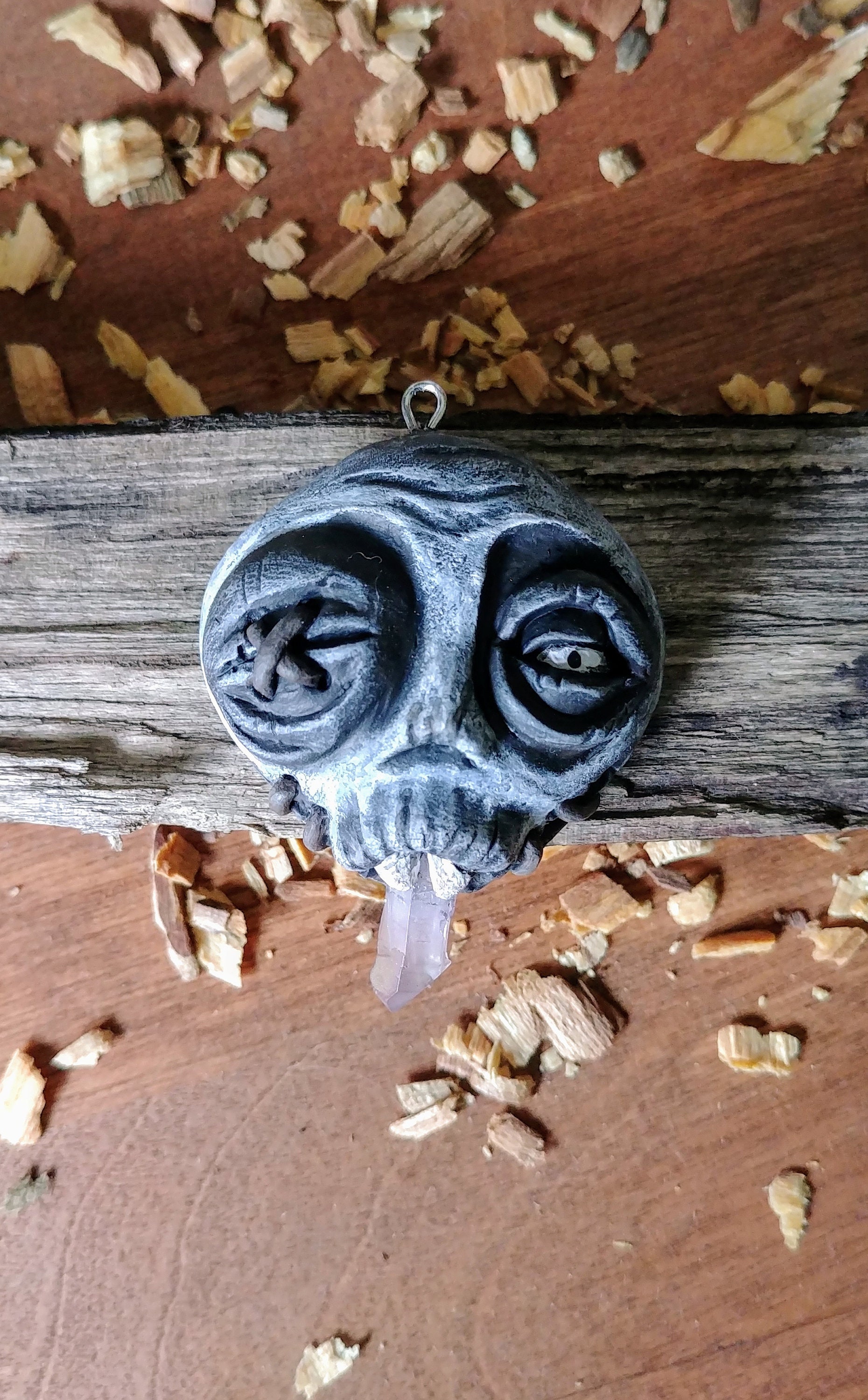 Creepy Cute Shrunken Head Voodoo Skull Crystal Spooky Accessory - Etsy
