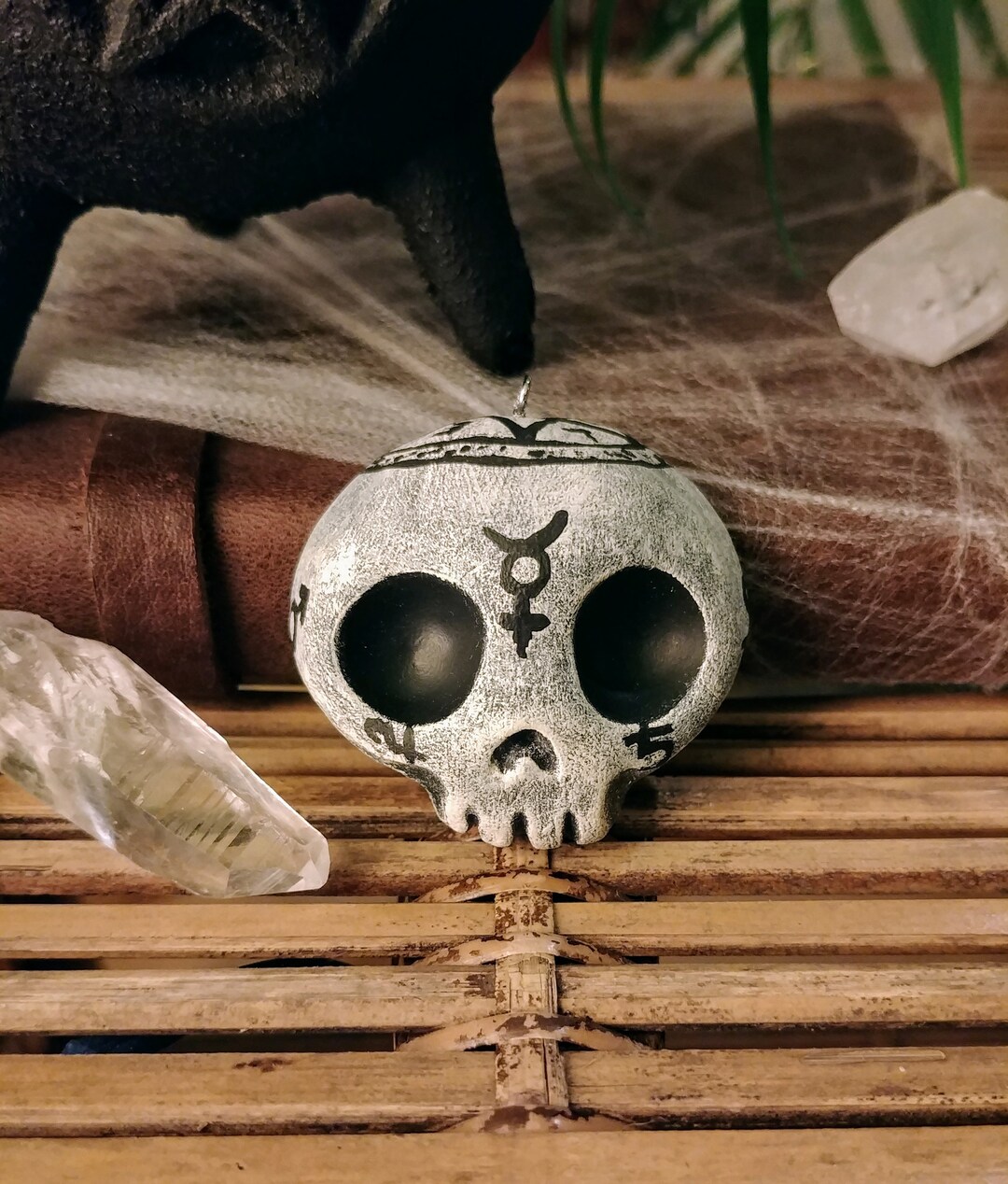 Cute Alchemy Skull Halloween Necklace Pendant - Etsy
