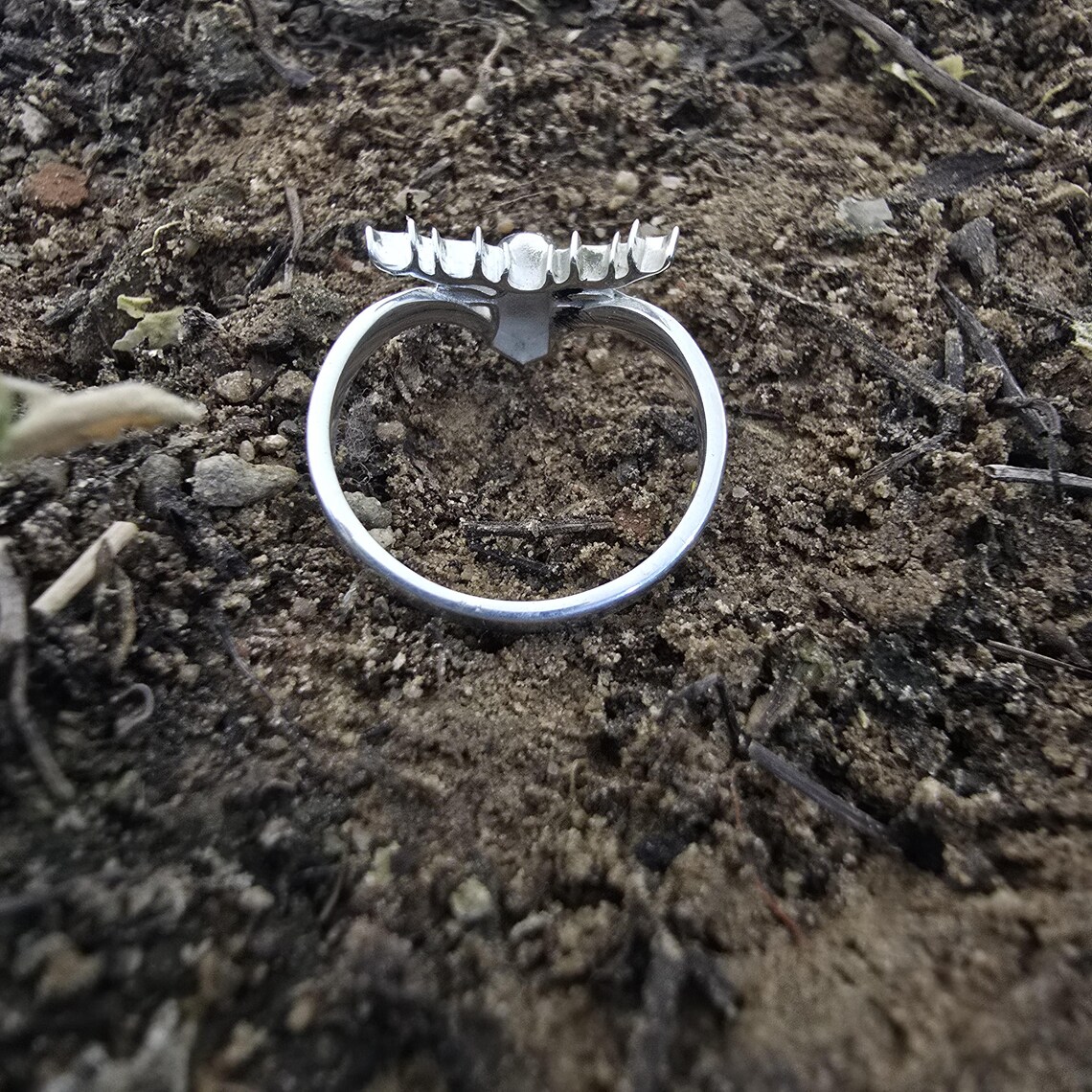 Sterling Silver Deer Head Ring, Stag Antler Ring, Animal Reindeer ...