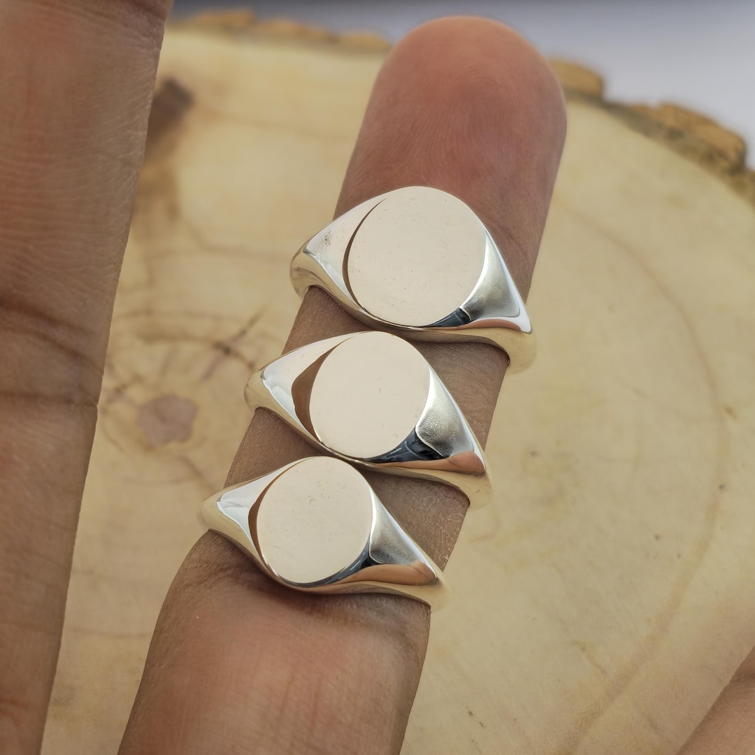 Sterling Silver Oval Custom Initial/name/logo/symbol Signet Ring ...
