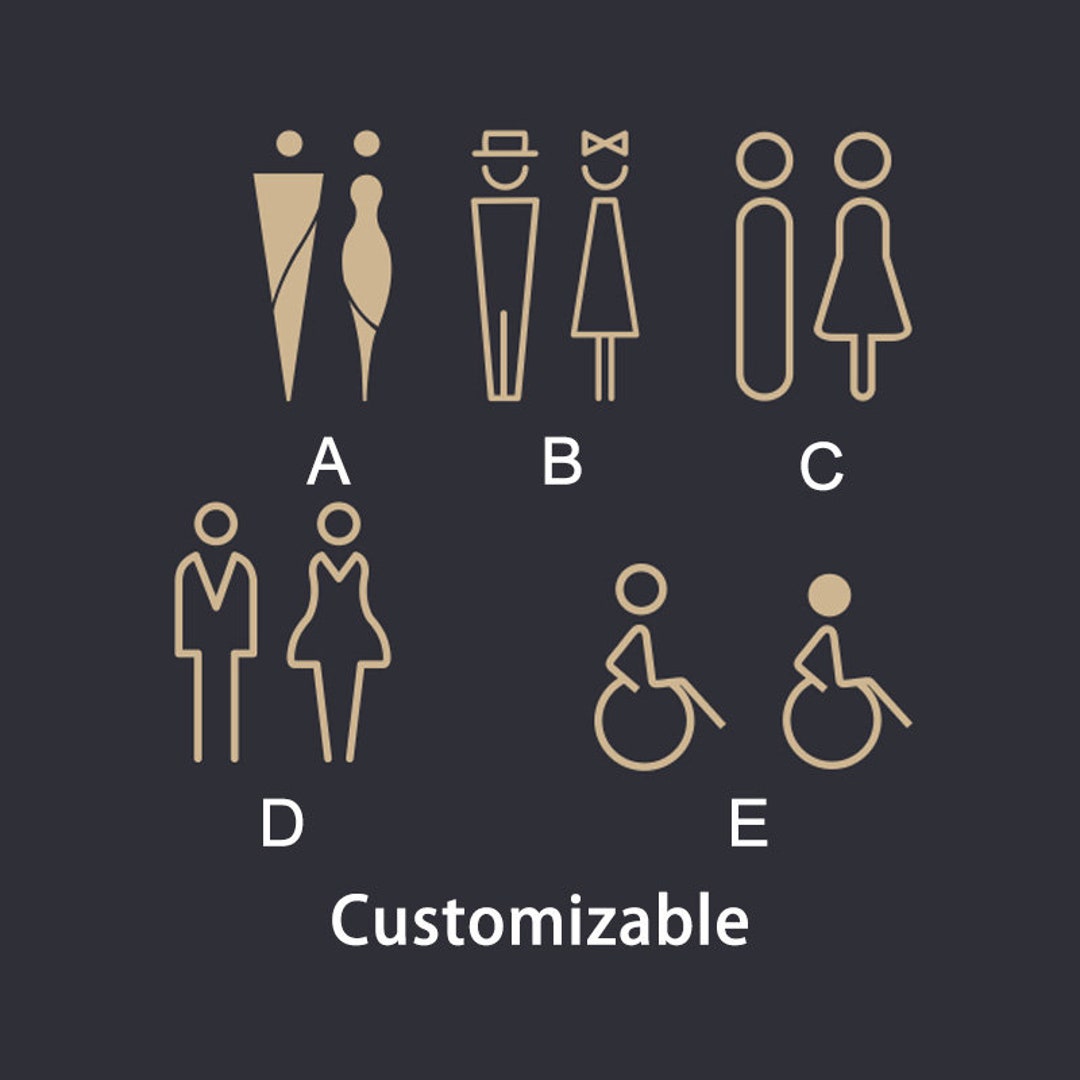 Male Female Toilet Sign Modern WC Signage Restroom Door Sign WC ...