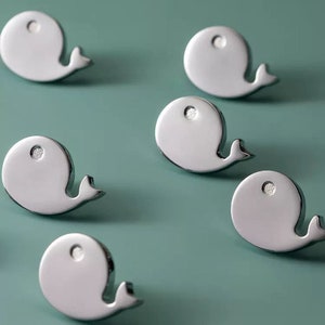 Cute Brass Finish Knobs Fish Drawer Pull Handles Gold Handle Golden Whale Shape Cabinet Knob ...