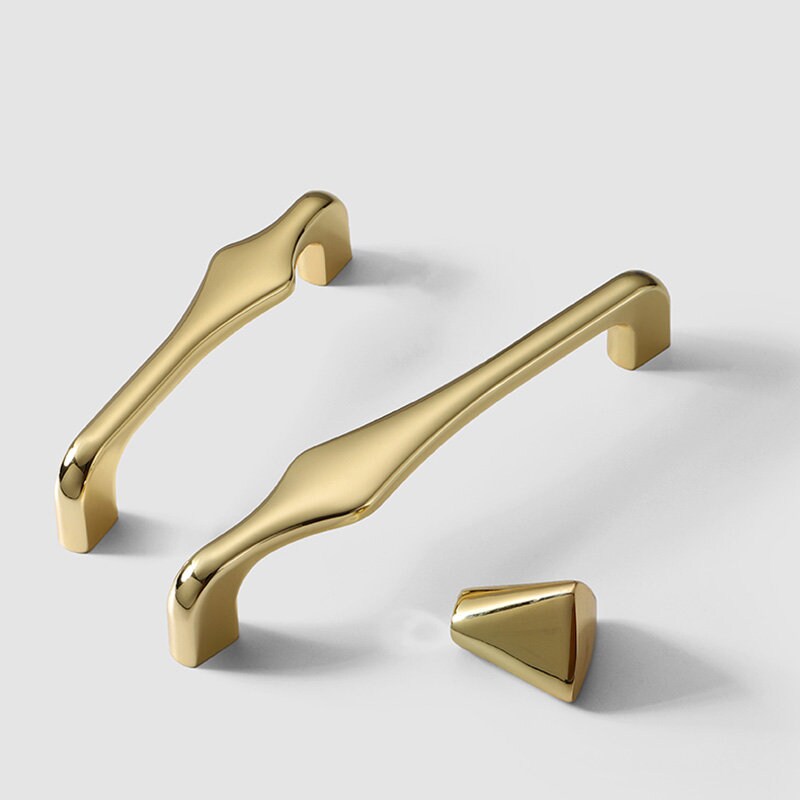 Mirror Gold Cabinet Handles Pulls Solid Zinc Alloy Knobs - Etsy