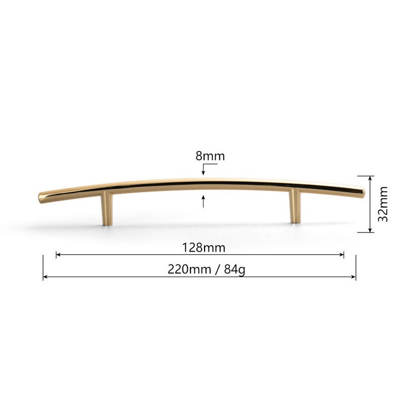 Modern Gold Cabinet Handle Pulls Knobs T Bar Solid Brass - Etsy