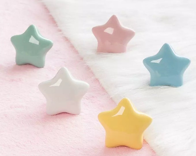 Pink Glitter Star Drawer Knob Cabinet Knob Star Shaped Made - Etsy