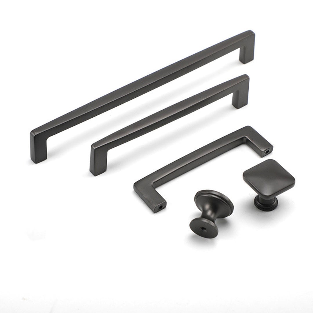 Square Cabinet Handle Dark Gray Square Kitchen Cabinet Door Handles ...