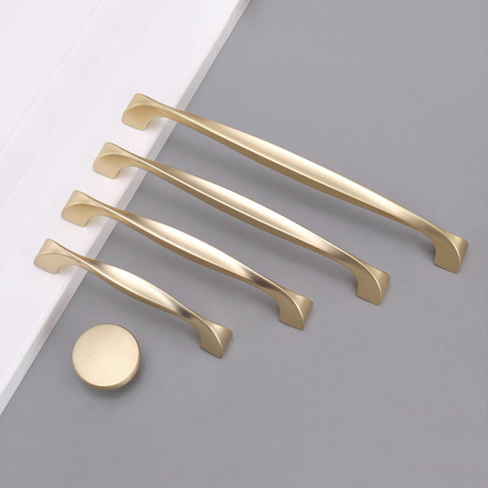 Modern Cabinet Pull Handles Brushed Brass Cabinet Kitchen Handles ...