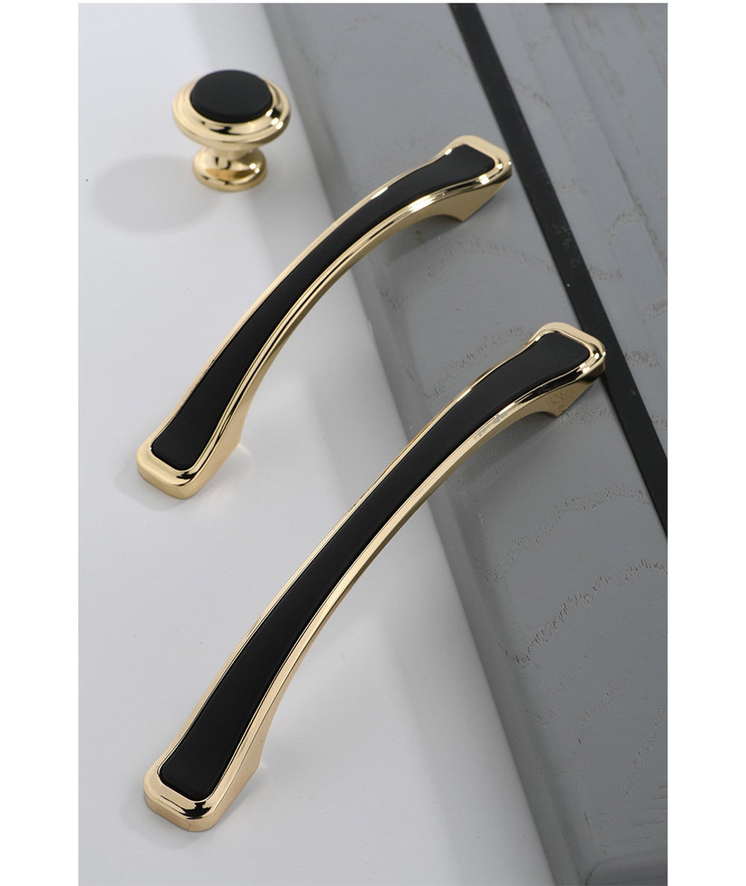 Solid Kitchen Cabinet Arch Pulls Handles Cabinet Pulls Black Curved ...