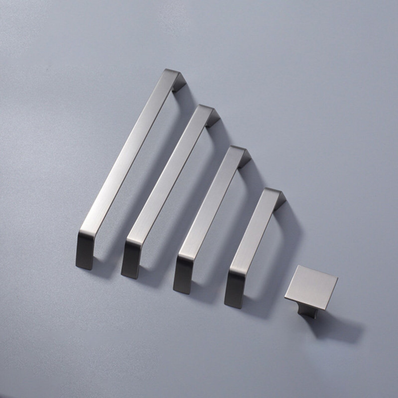 Brushed Nickel Cabinet Handlesmodern Cabinet Hardware Handles - Etsy