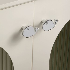 Cute Brass Finish Knobs Fish Drawer Pull Handles Gold Handle Golden Whale Shape Cabinet Knob ...