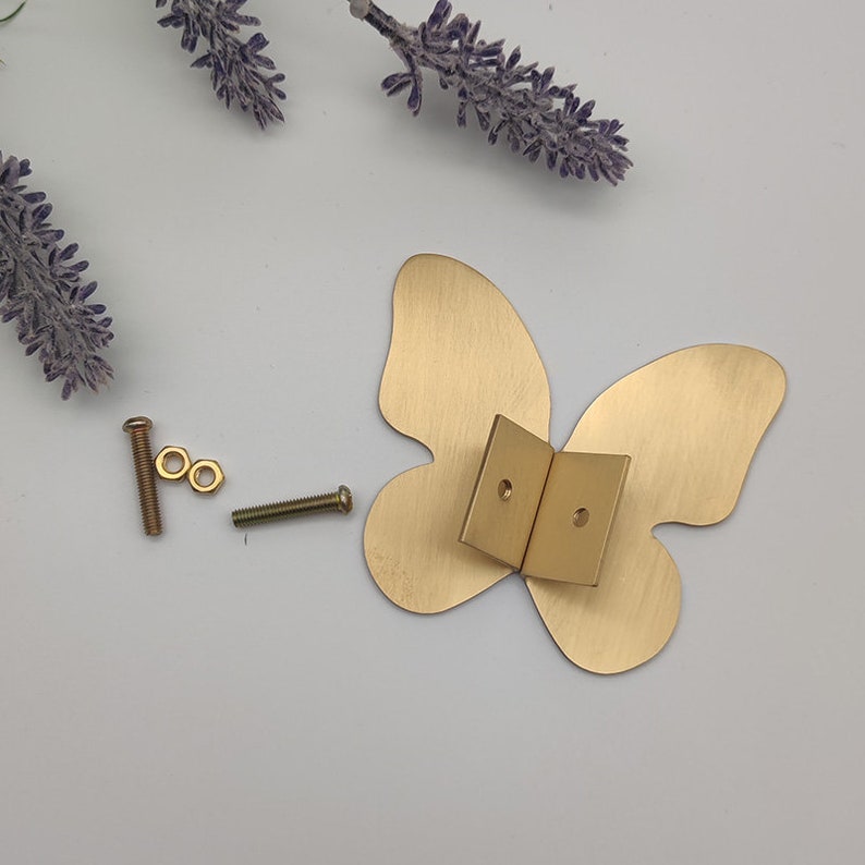 Solid Brass Knobsgolden Butterfly Handle Decorative Butterfly Etsy 8712