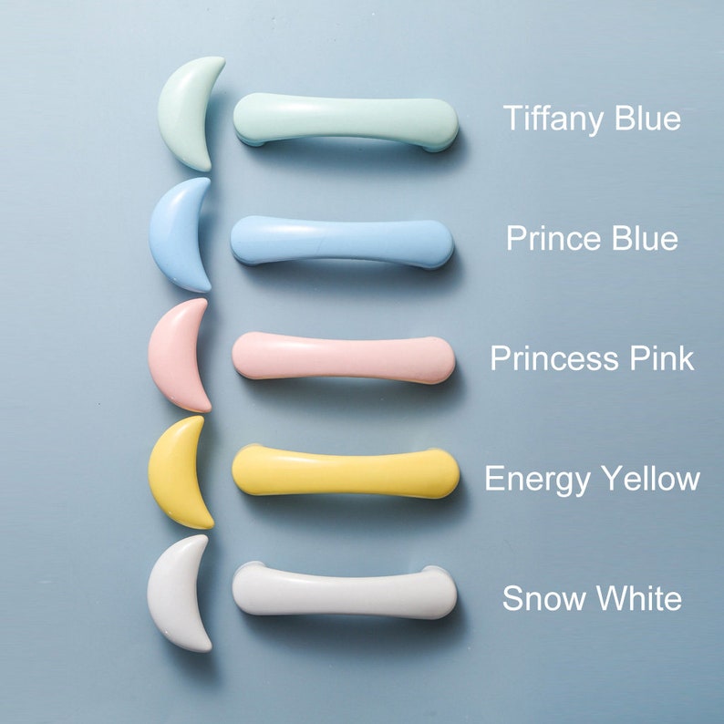 Crescent Moon Ceramic Knobs Childrens Drawer Knobs Kids | Etsy