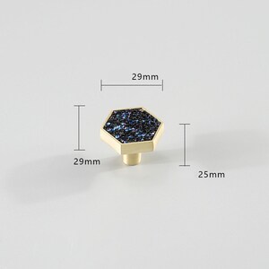 Decorative Hexagon Knob Cabinet Knobs Drawer Knob Brass Handles Kitchen ...