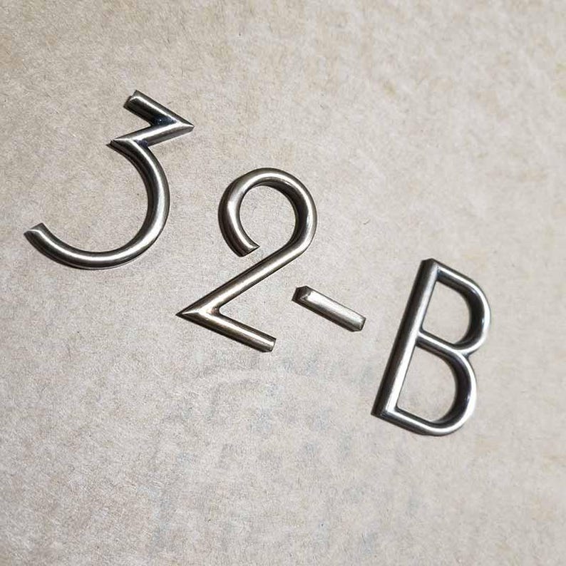 Modern Bronze Metal House Number: Art Deco Floating Door Number - Etsy