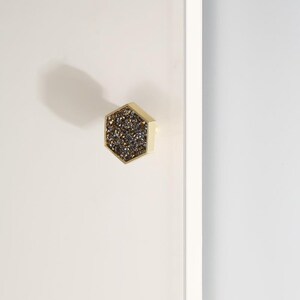 Decorative Hexagon Knob Cabinet Knobs Drawer Knob Brass Handles Kitchen ...