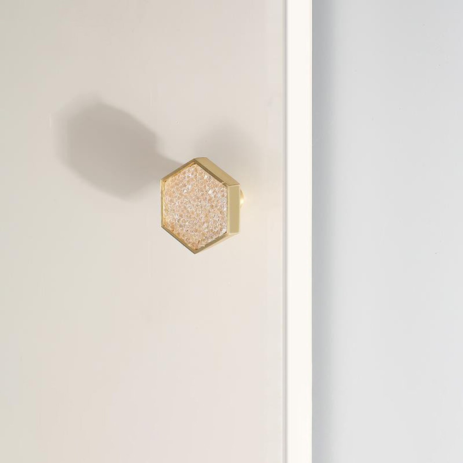 Decorative Hexagon Knob Cabinet Knobs Drawer Knob Brass - Etsy
