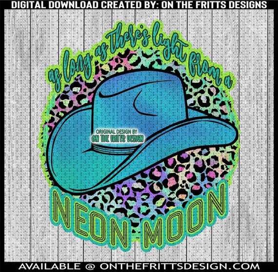 Neon Moon PNG Digital Design Sublimation Design Digital | Etsy