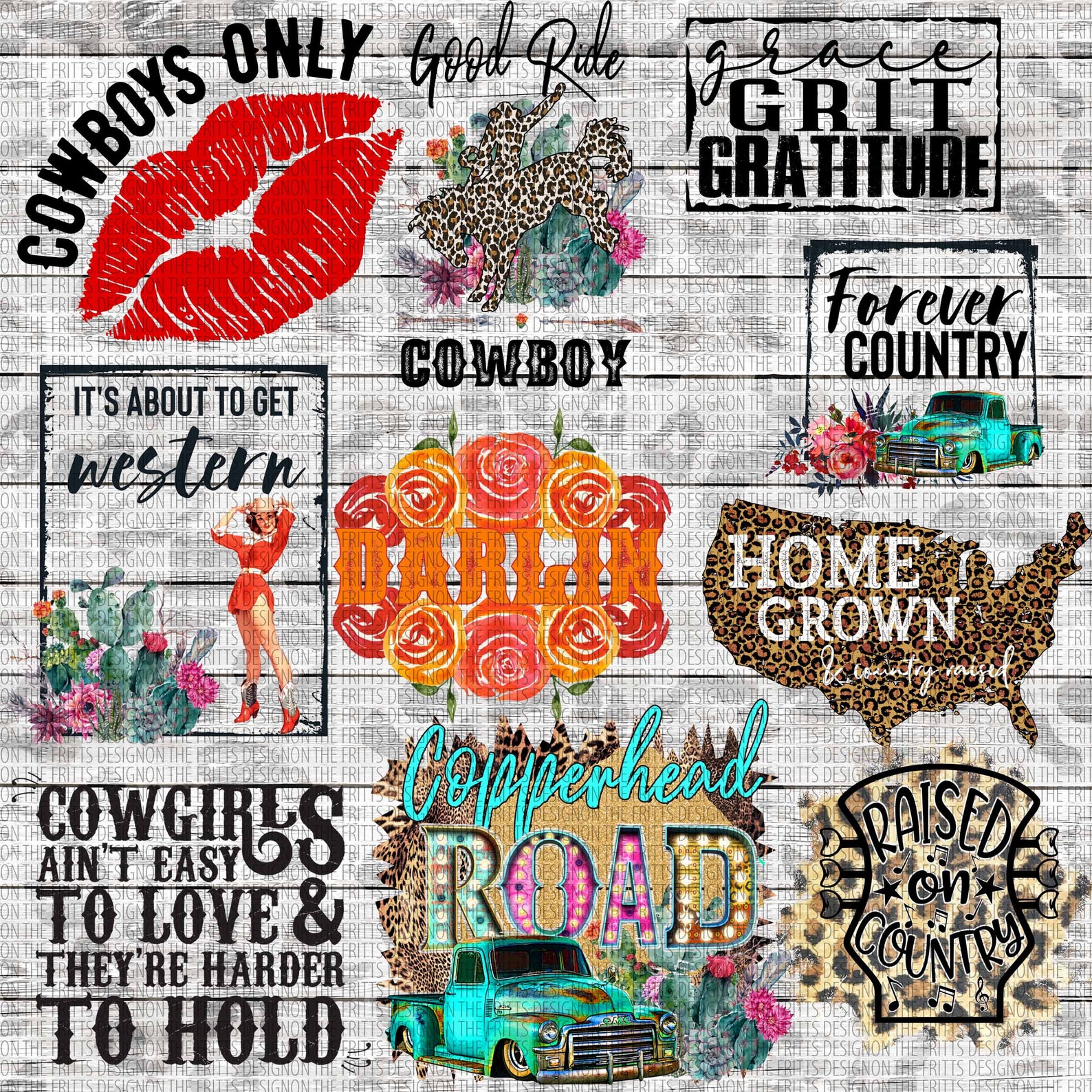 Country Western Sublimation Design Bundle Digital Design - Etsy