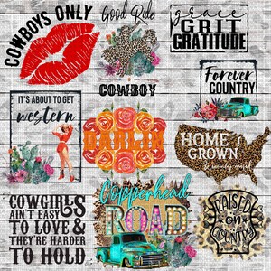Country Western Sublimation Design Bundle Digital Design - Etsy