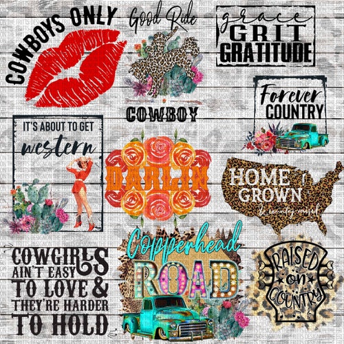 Country Western Sublimation Design Bundle Digital Design - Etsy