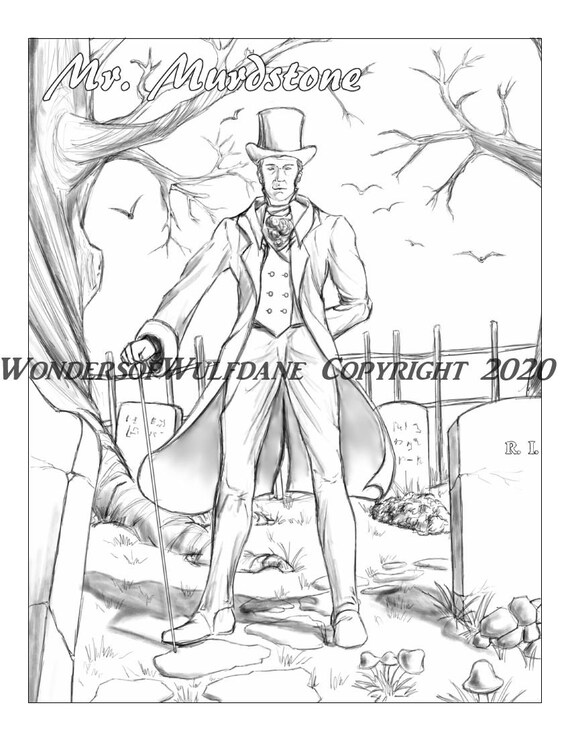 Dickens' Characters Coloring Page-mr. Murdstone | Etsy