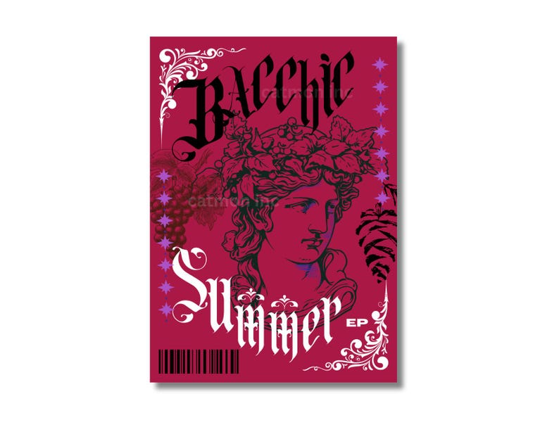 Dionysus Bacchic Summer Album Poster Postcard Greek God Mythology Art ...