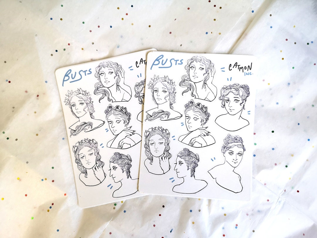 Greek Art Stickers Statue Stickers Greek Statues Female Bust Stickers ...