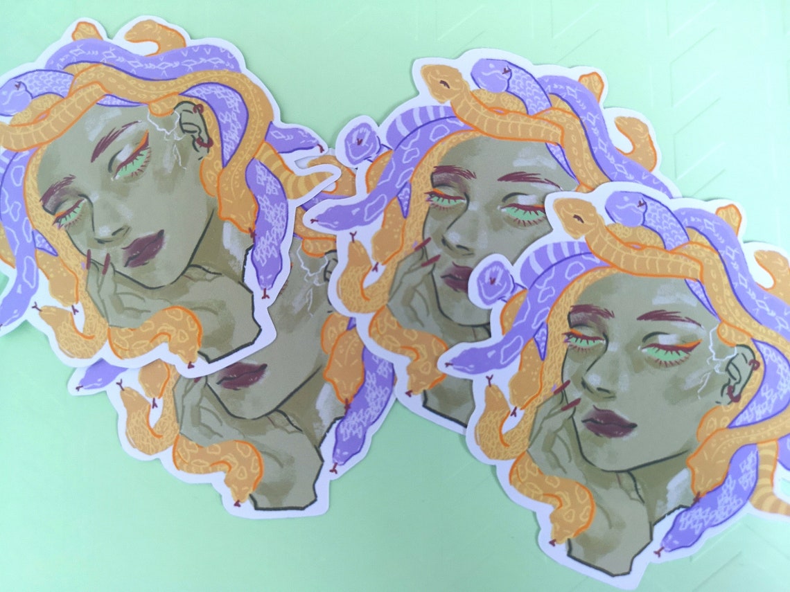 Medusa Ancient Greek Mythology Snakes Classics Sticker - Etsy Canada