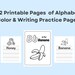 Printable Alphabet Coloring Pages and Writing Practice, Preschool ...
