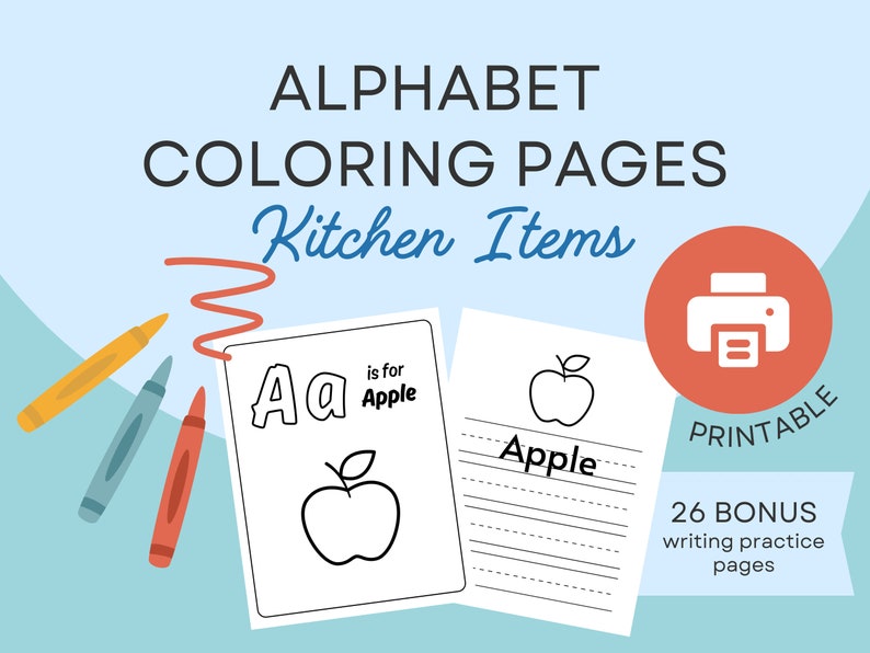 Printable Alphabet Coloring Pages and Writing Practice, Preschool ...
