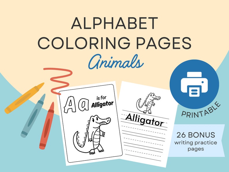 Printable Alphabet Coloring Pages and Writing Practice, Preschool ...