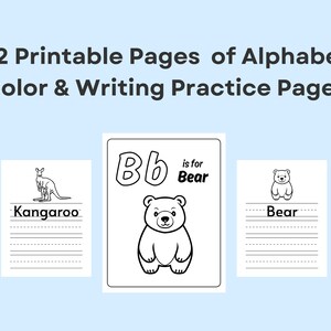 Printable Alphabet Coloring Pages and Writing Practice, Preschool ...