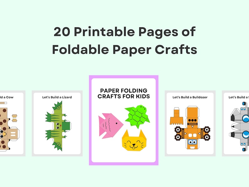 Paper Folding Crafts for Kids - 20 Pages | Homeschool Crafts ...