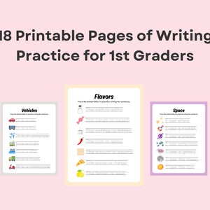 Writing Practice Printable Worksheets, First Second Third Grade ...