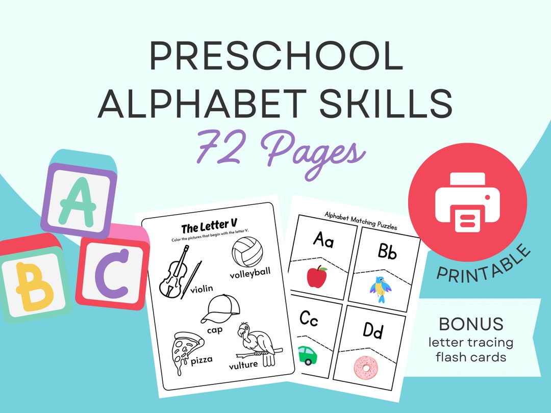 Preschool Alphabet Skills Printable Worksheets, Pre K Worksheet ...