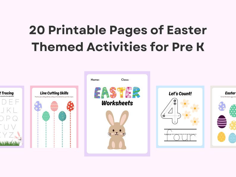 Easter Pre K Assorted Printable Activities, Counting Math Scissor ...