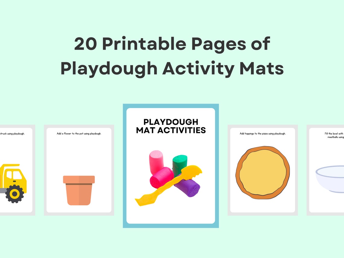 Playdough Activity Mats 20 Pages, Creative Playdough Mats, Printable ...