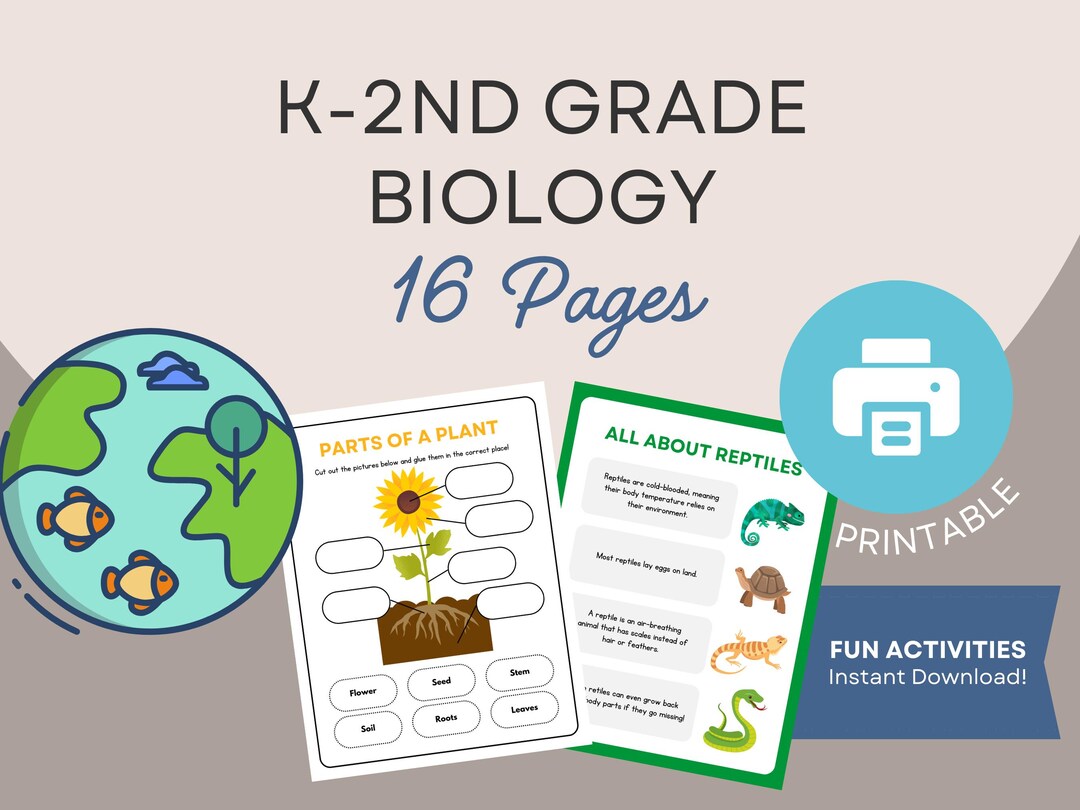 K-2nd Biology Printable Activities | Homeschool Biology Worksheets ...