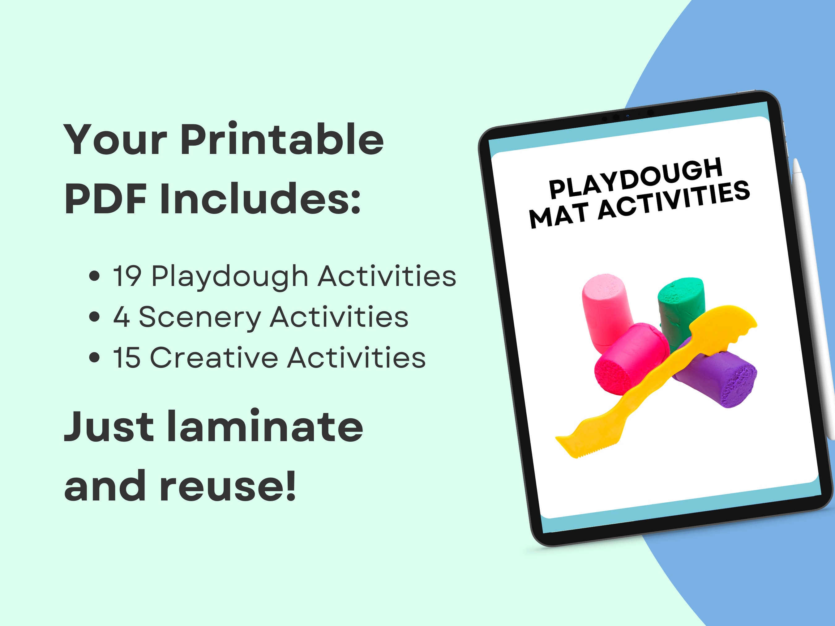 Playdough Activity Mats - 20 Pages | Printable Creative Playdough Mats ...