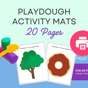 Playdough Activity Mats 20 Pages, Creative Playdough Mats, Printable ...