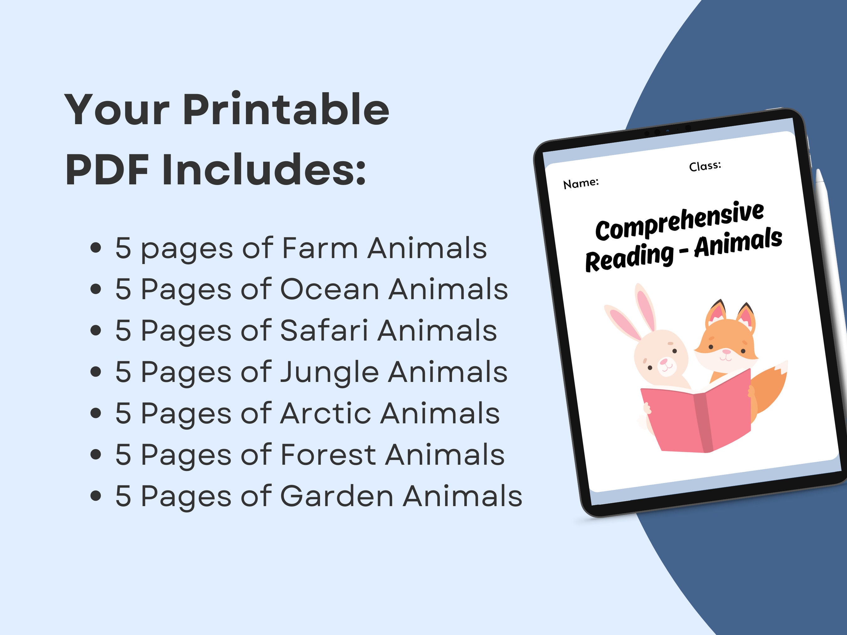 Comprehensive Reading Printable Worksheets, Kindergarten First Second ...