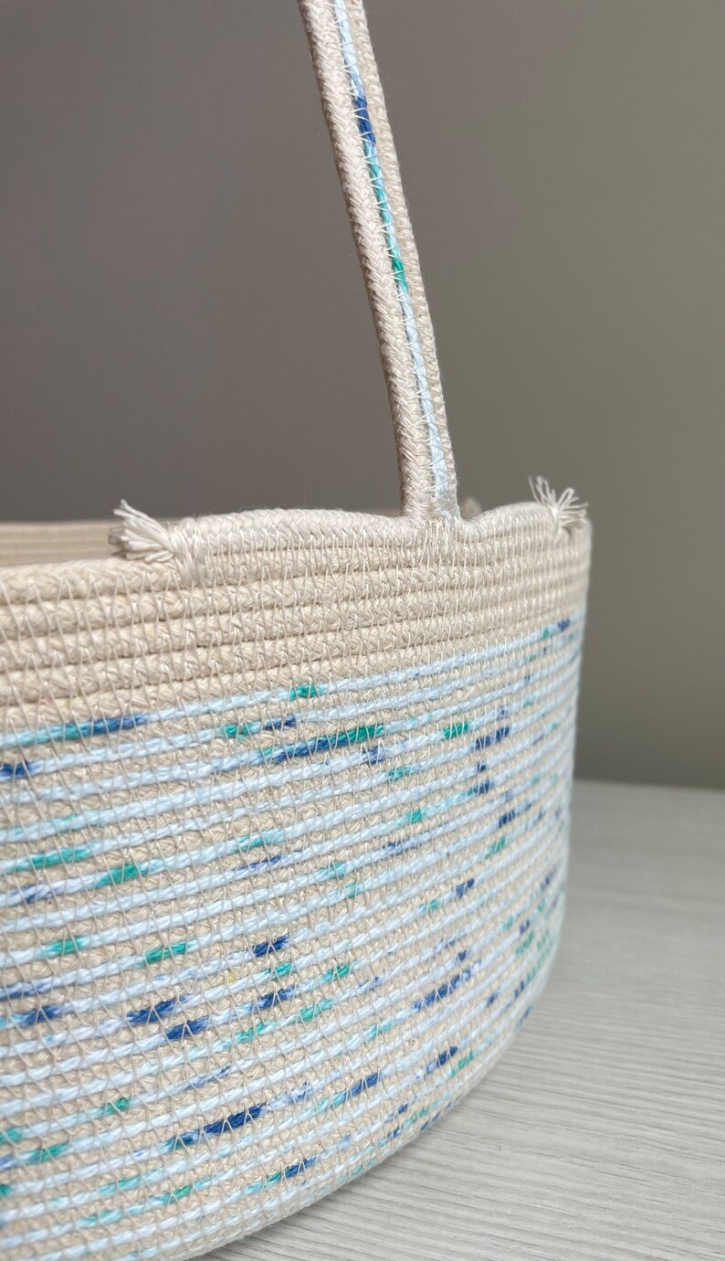 Kids Easter Basket, Large Coiled Cotton Rope Easter Basket Heirloom ...