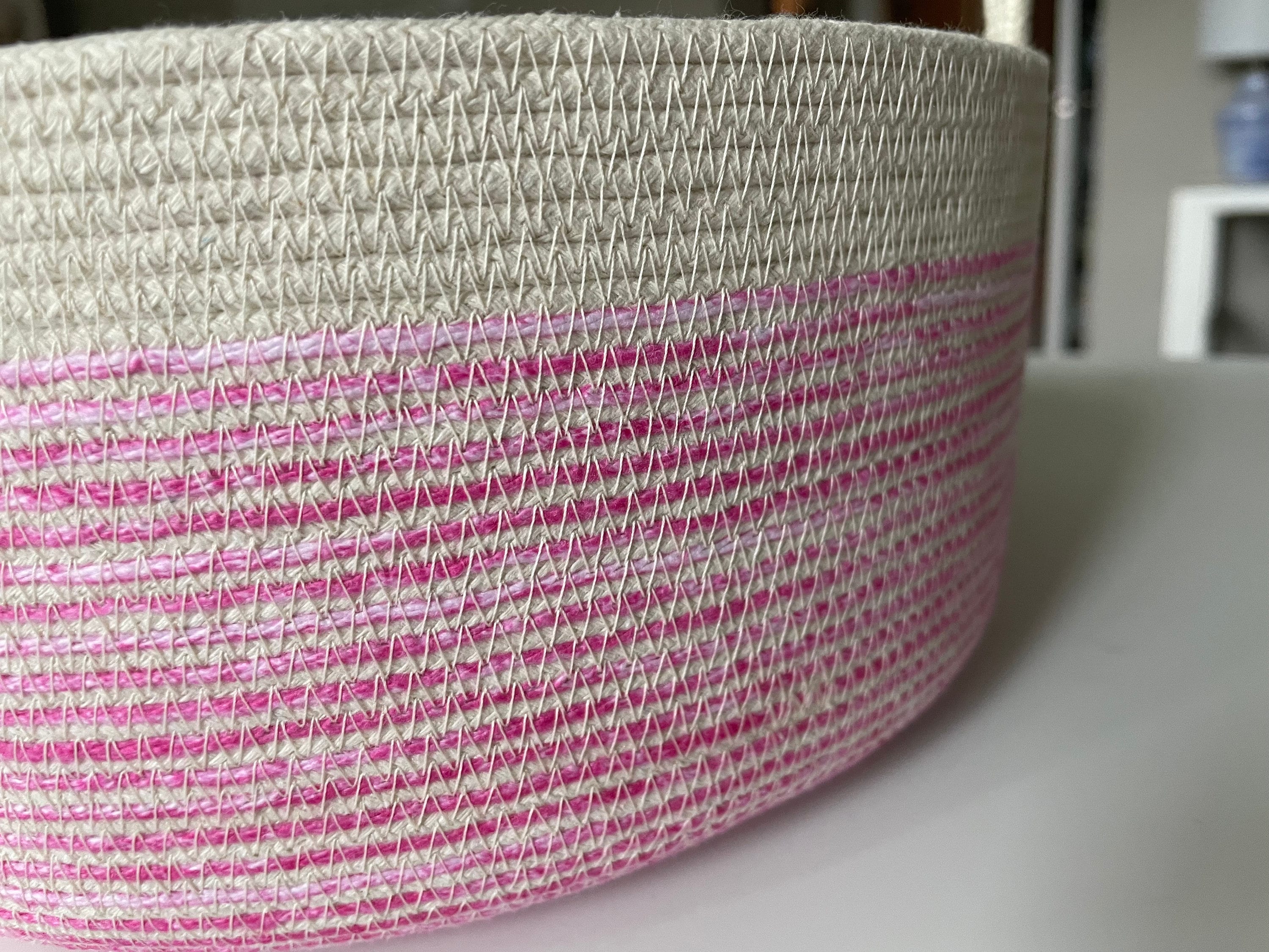 Kids Easter Basket, Large Coiled Cotton Rope Easter Basket Heirloom ...