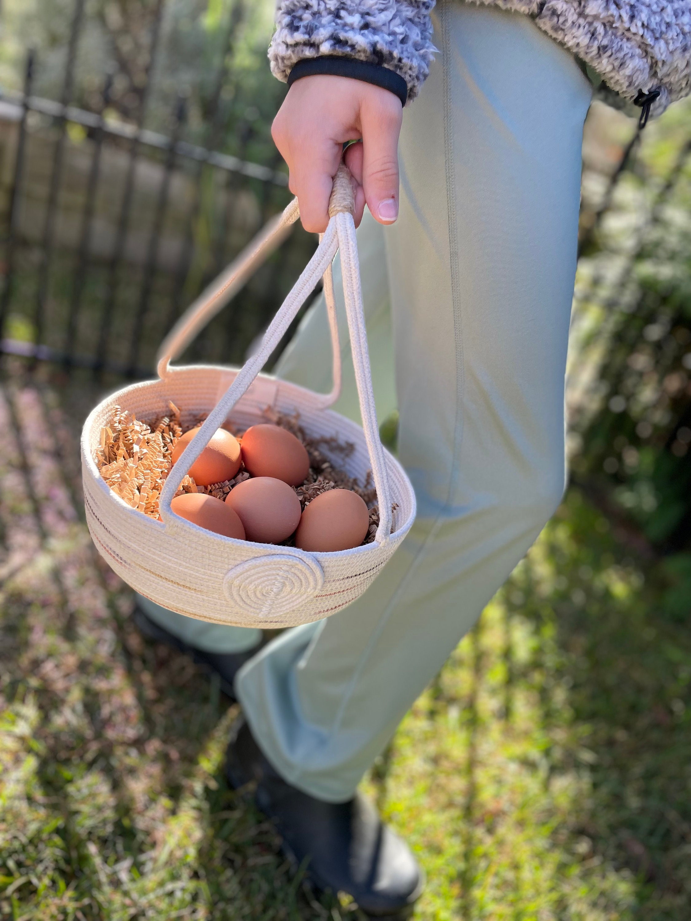 Ultimate Egg Collecting Basket With Removable Bottom / Farmhouse Basket ...