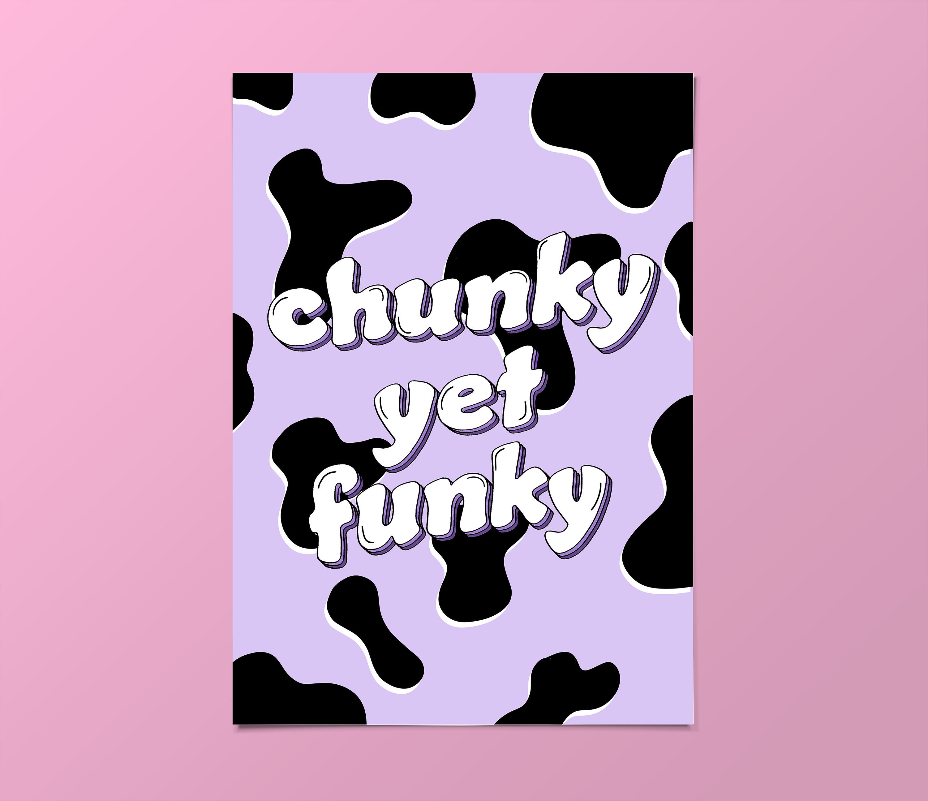 Funky Cow Print Wall Art, Chunky yet Funky Typography (A4/A5) - Etsy