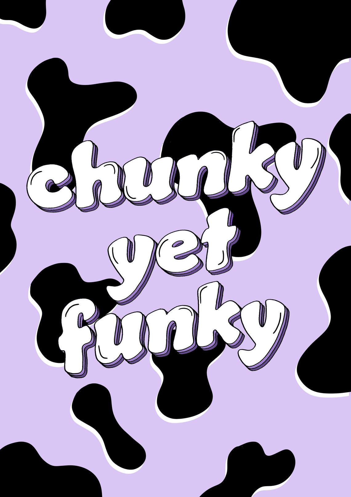 Funky Cow Print Wall Art, Chunky yet Funky Typography (A4/A5) - Etsy