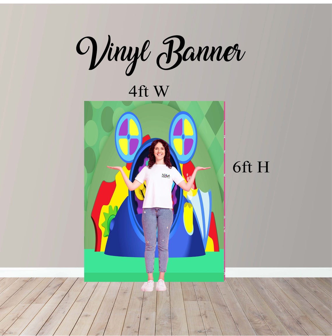 Vinyl Banner Birthday Club House / Telon De Fondo Casa/ Birthday Party ...
