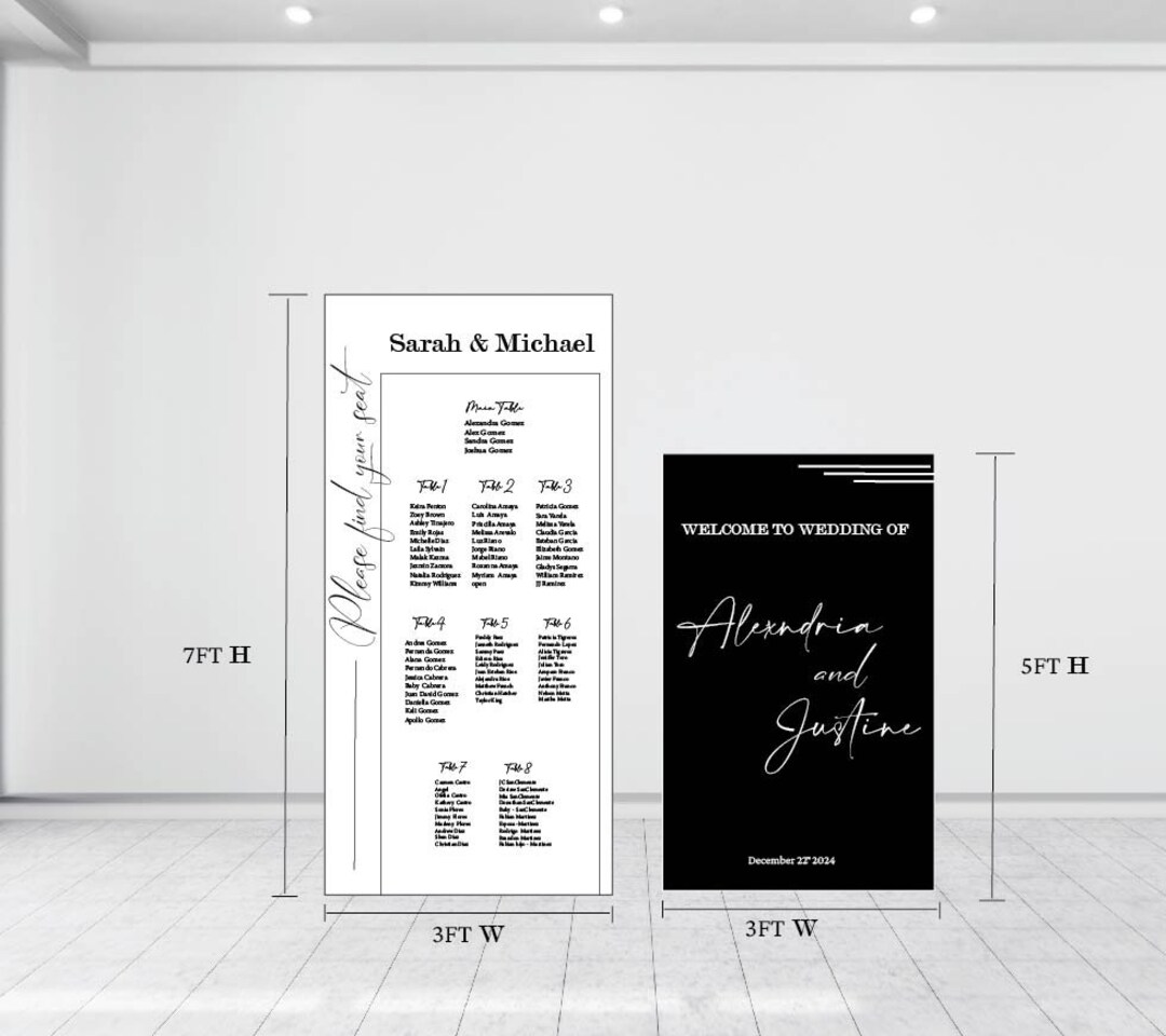Wedding Seating Chart Large Foamboard Panel With Easel for Elegant ...