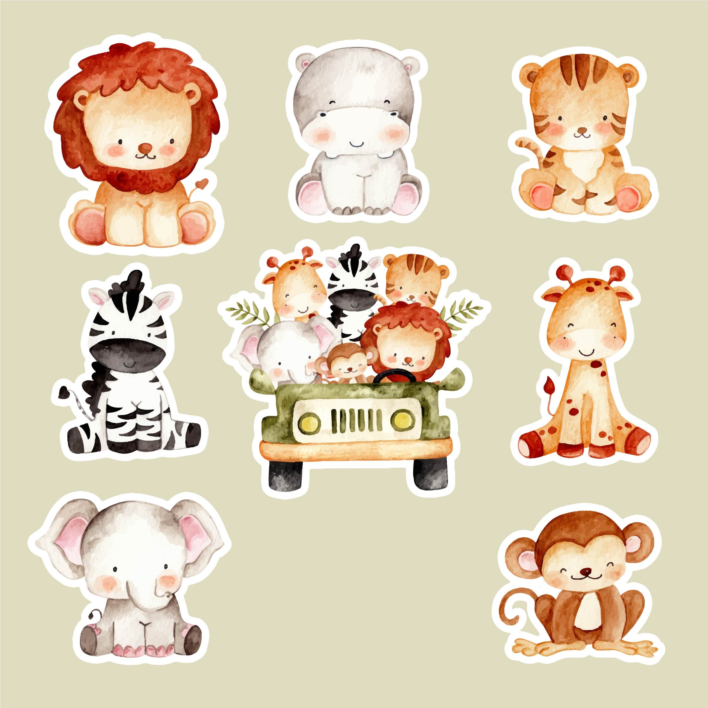 Baby Animals Figure Prop / Life Size Cut Out Foamboard / Lion, Tiger ...